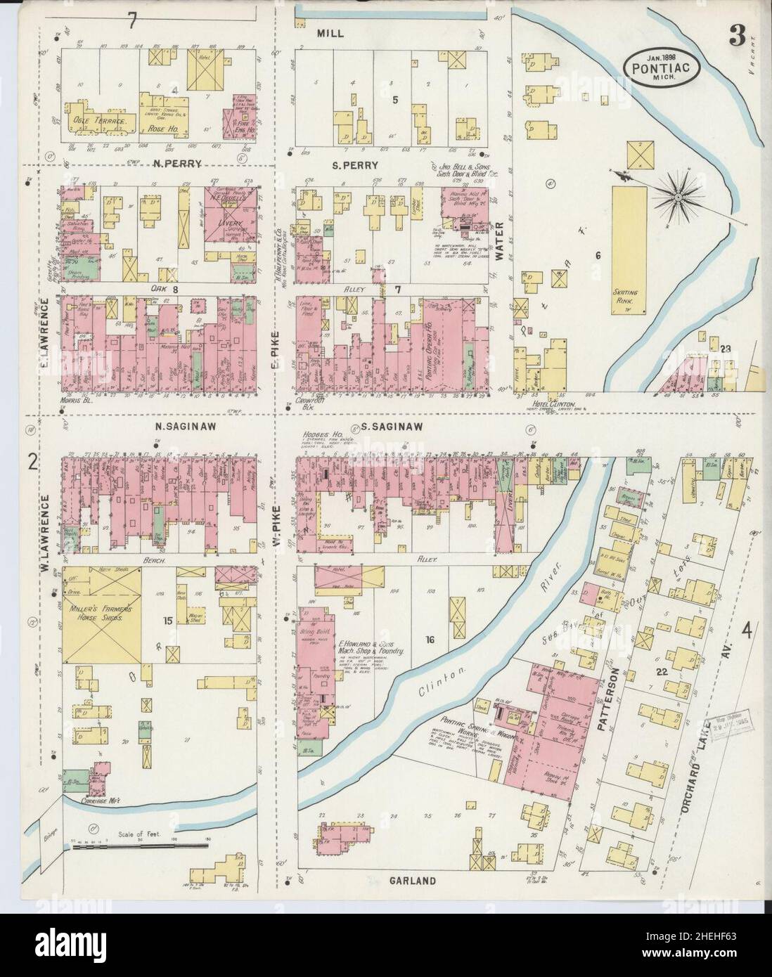 Map of pontiac michigan hi-res stock photography and images - Alamy