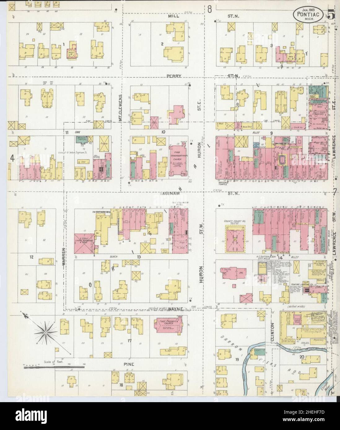 Map of pontiac michigan hi-res stock photography and images - Alamy