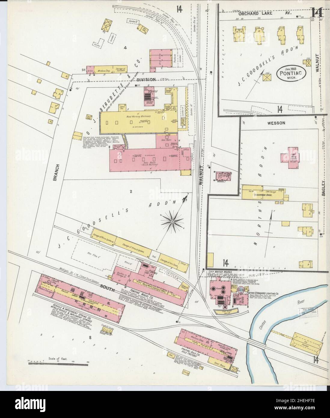 Pontiac michigan map hi-res stock photography and images - Alamy