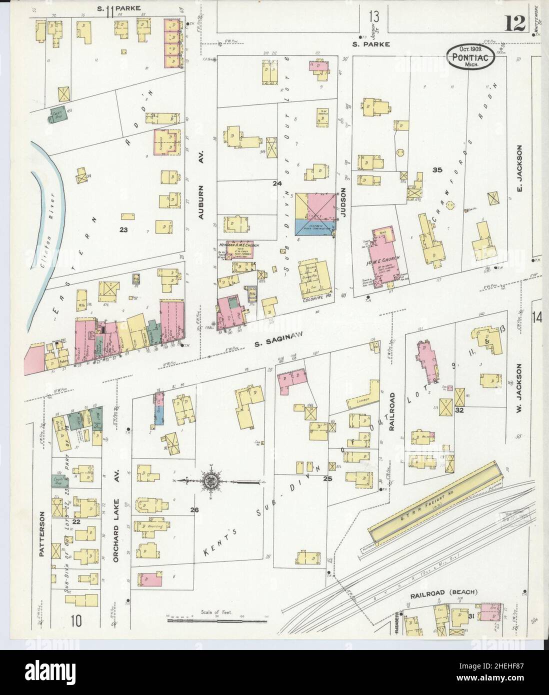 Map of pontiac michigan hi-res stock photography and images - Alamy