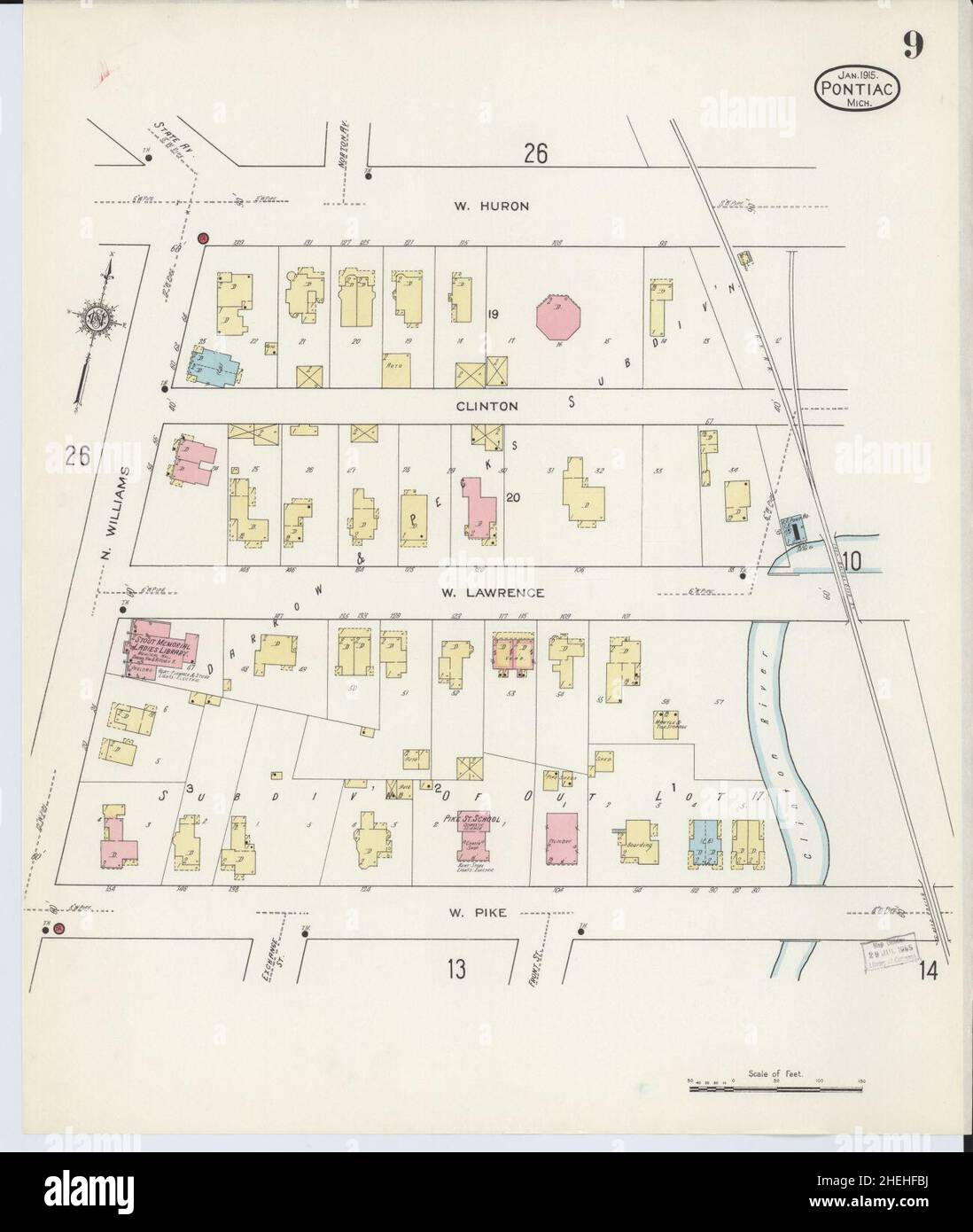 Map of pontiac michigan hi-res stock photography and images - Alamy