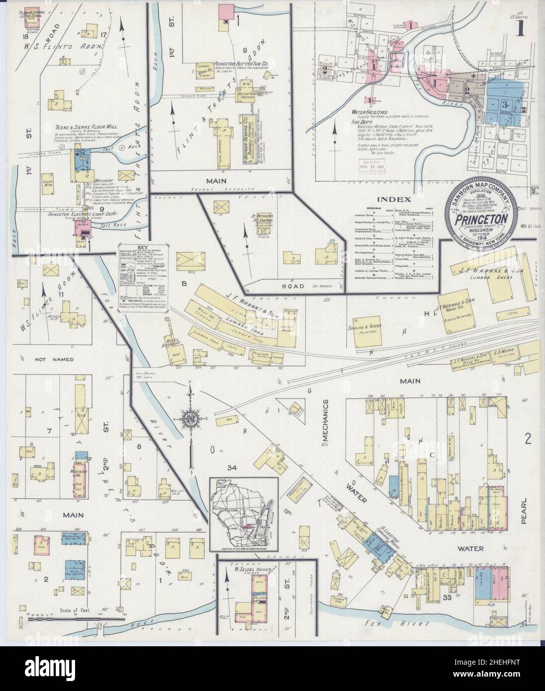 Princeton wisconsin map hi-res stock photography and images - Alamy