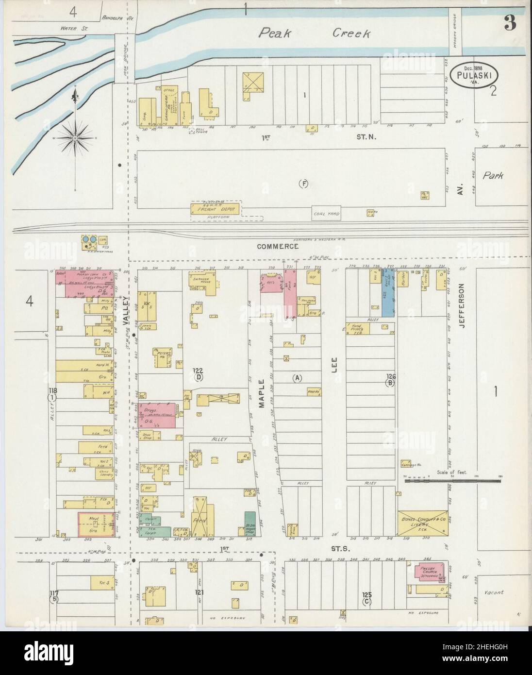 Sanborn Fire Insurance Map from Pulaski, Pulaski County, Virginia Stock ... Sanborn Fire Insurance Map from Pulaski, Pulaski County, Virginia Stock ...
