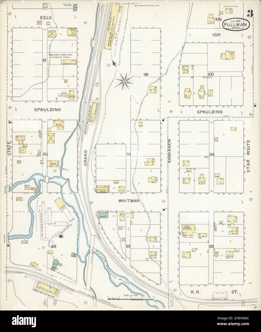 Map of pullman hi-res stock photography and images - Alamy