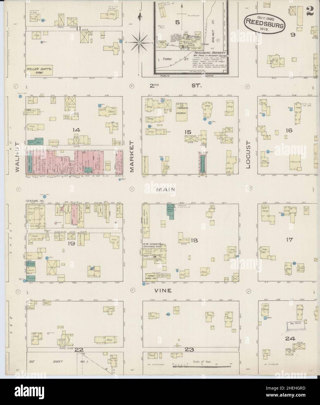 Sanborn Fire Insurance Map from Reedsburg, Sauk County, Wisconsin Stock ...