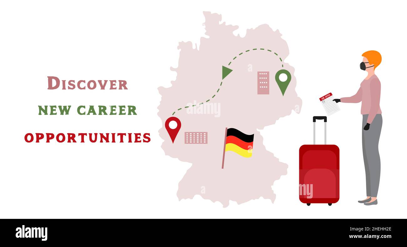 Vector illustration New career opportunities Relocation. Career ...