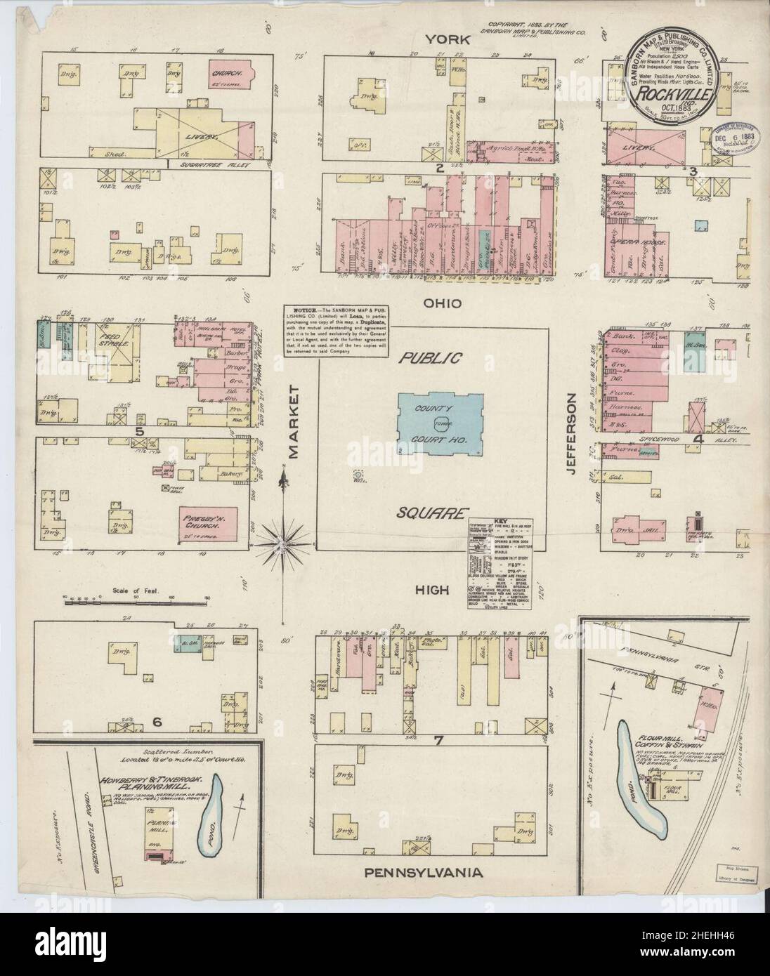 Sanborn Fire Insurance Map from Rockville, Parke County, Indiana Stock ...