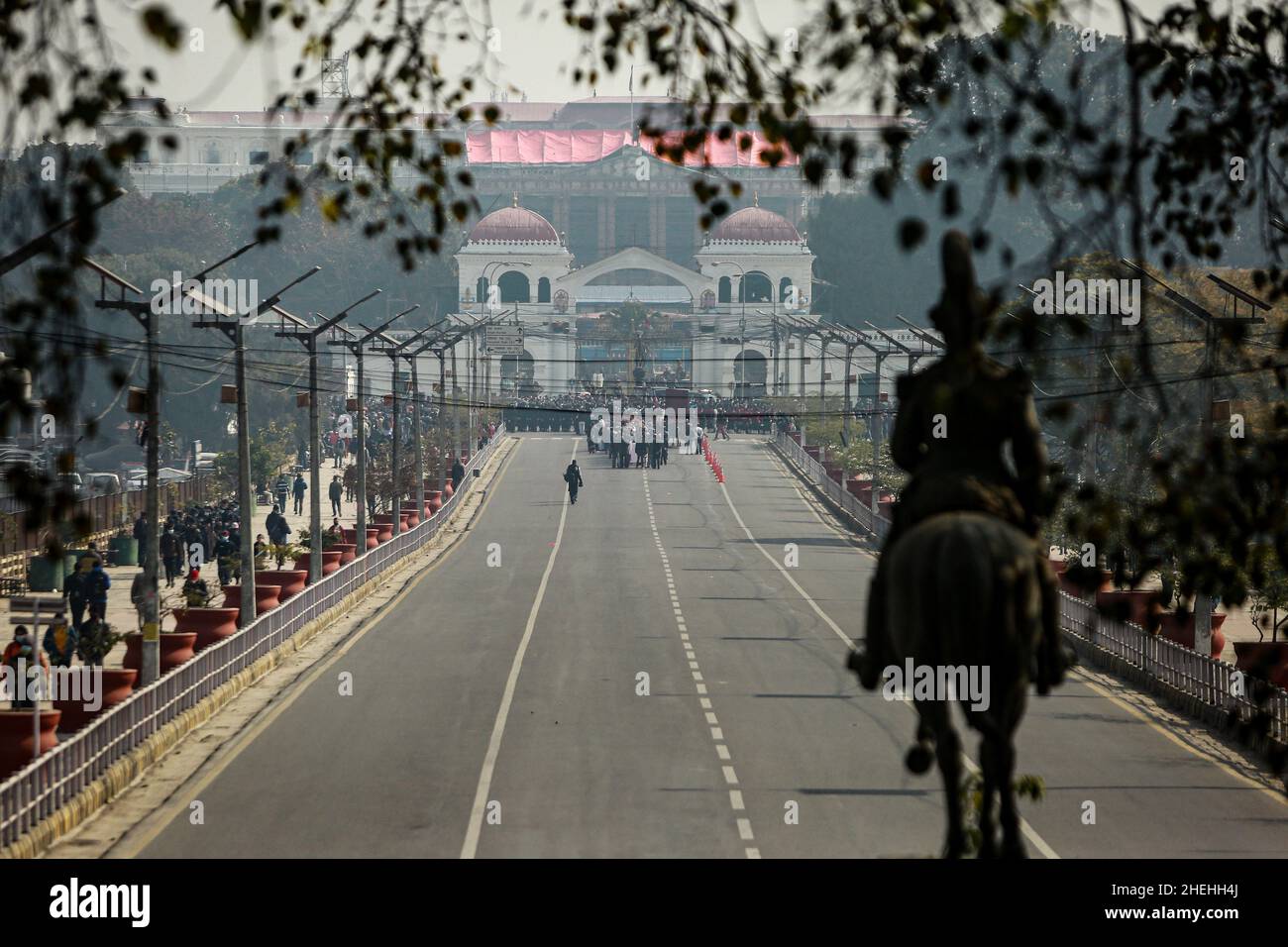Bhaktapur, Bagmati, Nepal. 11th Jan, 2022. The main road crossing ...