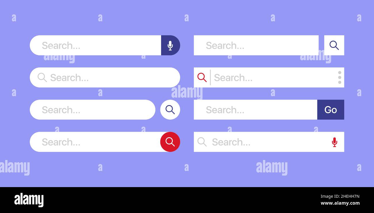 Search bar icon set. Web browser. Internet website. Vector on isolated ...