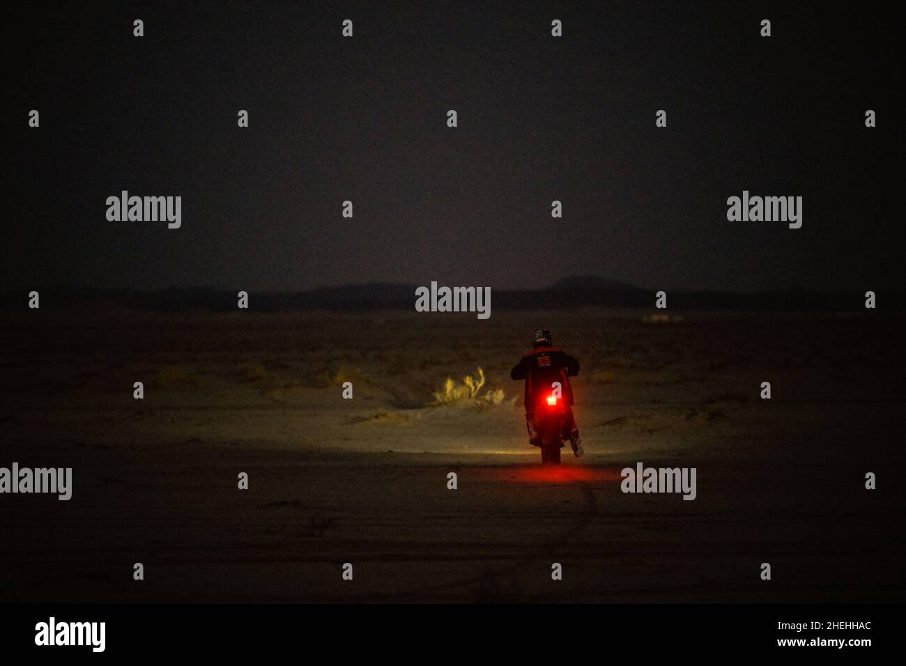 A biker during the Stage 8 of the Dakar Rally 2022 between Al Dawadimi ...