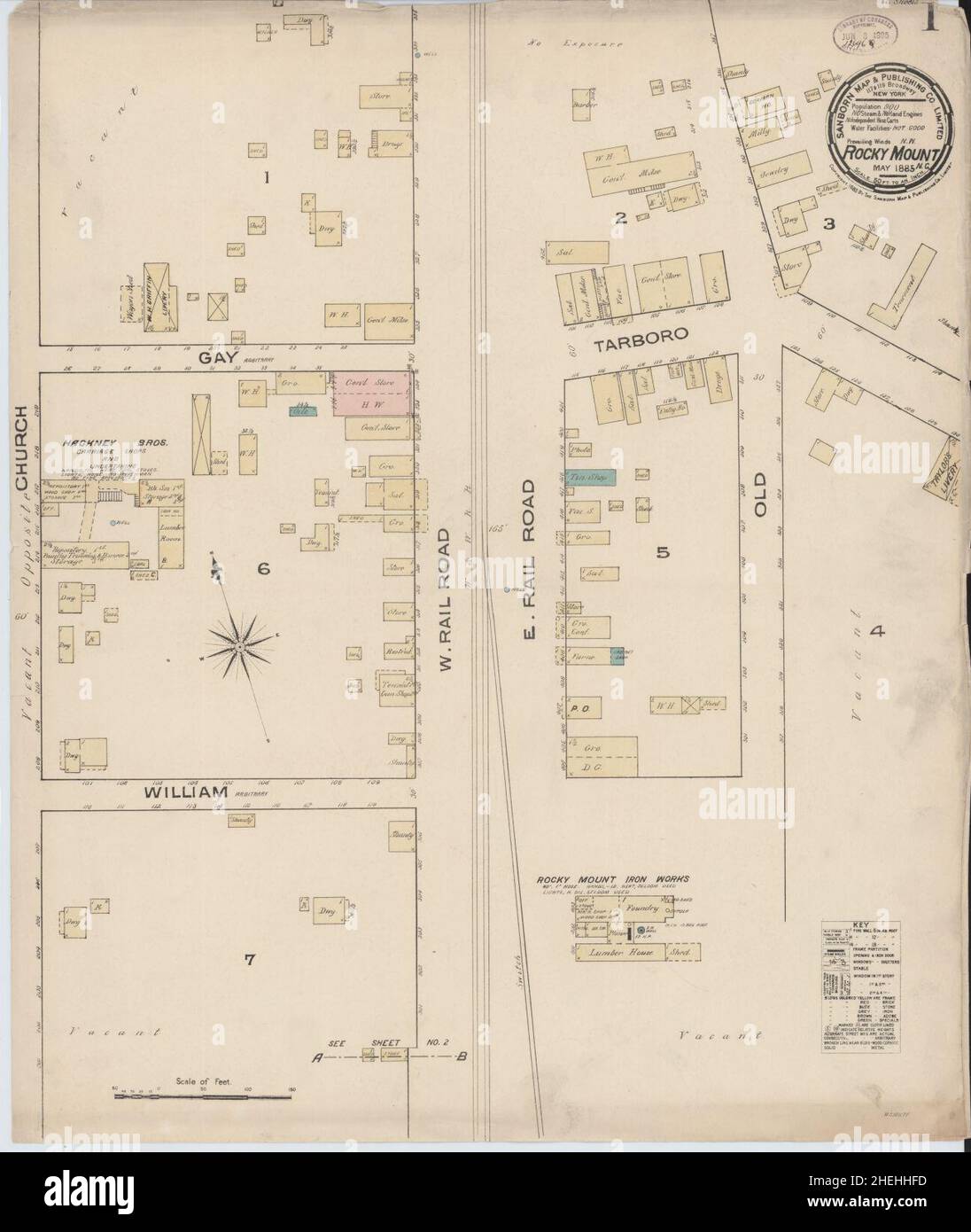 Sanborn Fire Insurance Map from Rocky Mount, Edgecombe And Nash ...