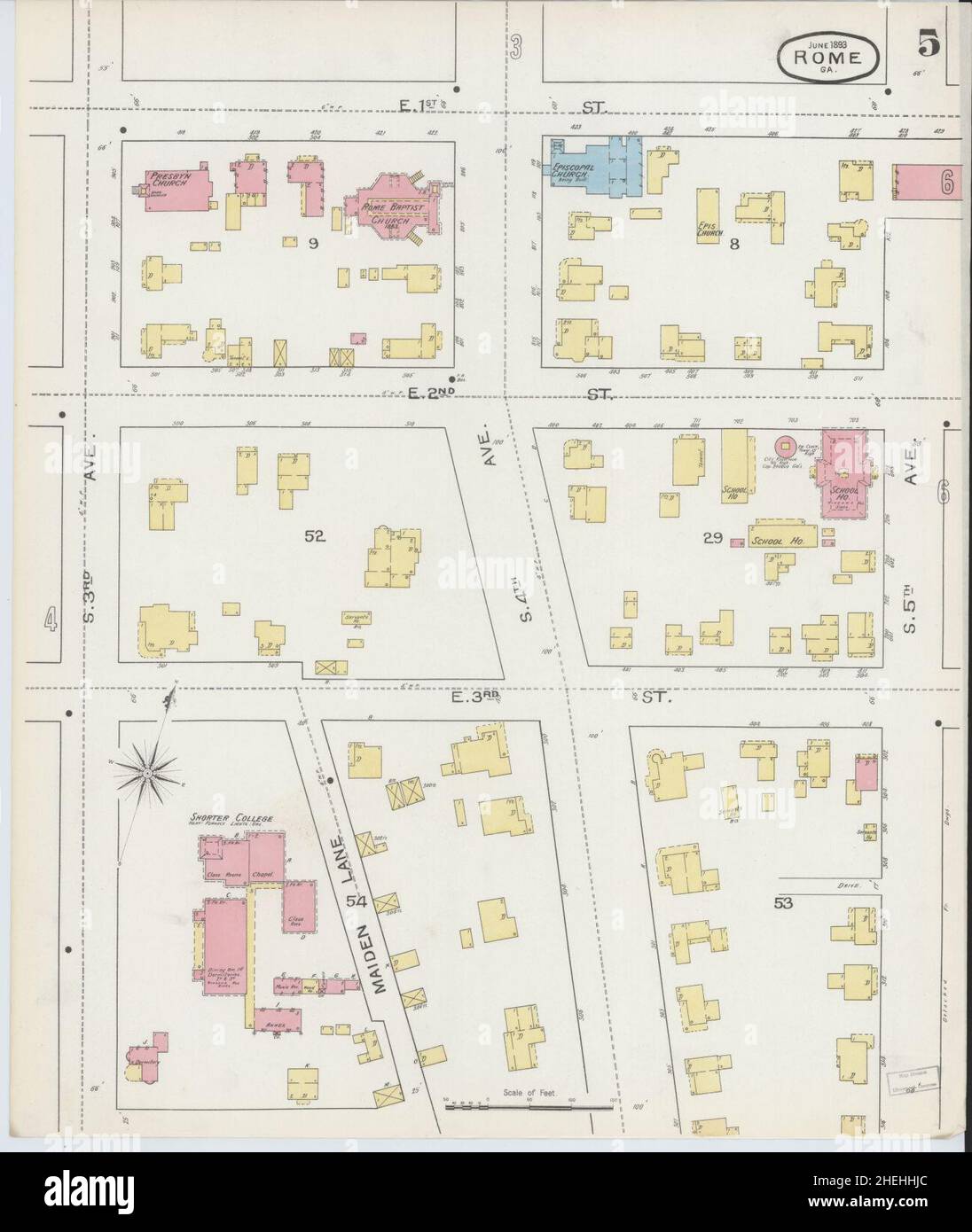 Map of rome georgia hi-res stock photography and images - Alamy
