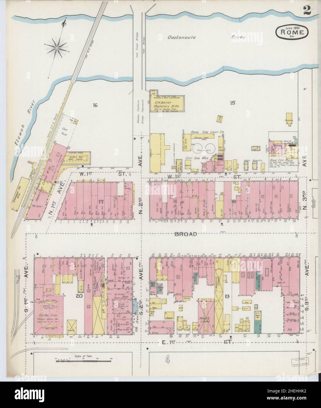 Map of rome georgia hi-res stock photography and images - Alamy