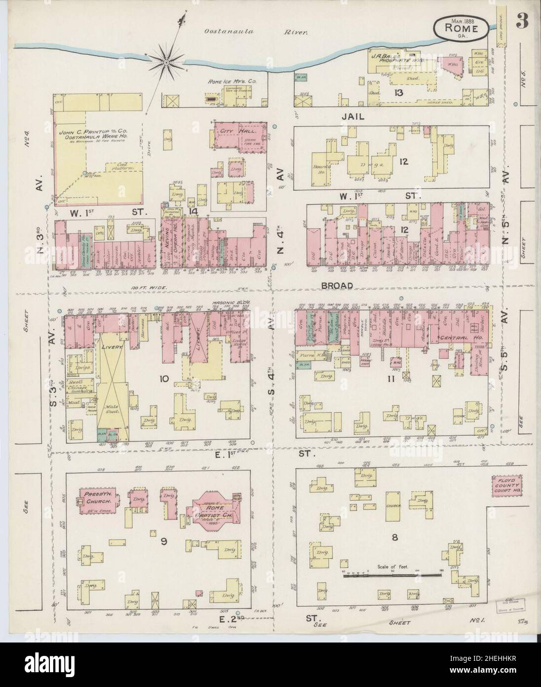 Map of rome georgia hi-res stock photography and images - Alamy