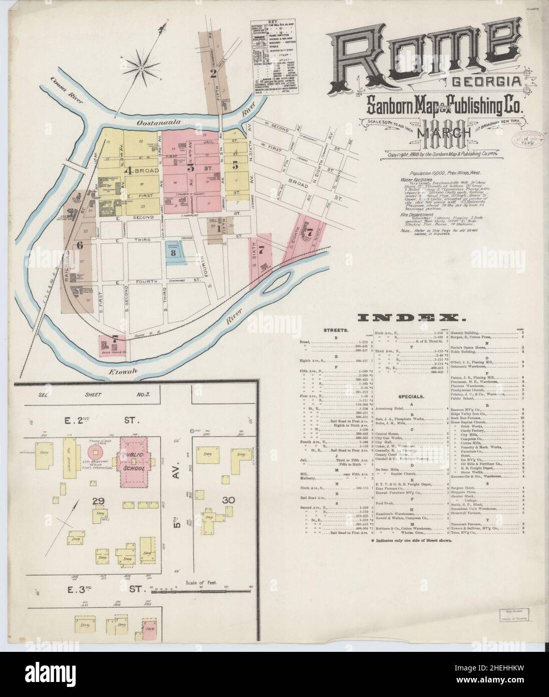 Sanborn Fire Insurance Map from Rome, Floyd County, Georgia Stock Photo ...