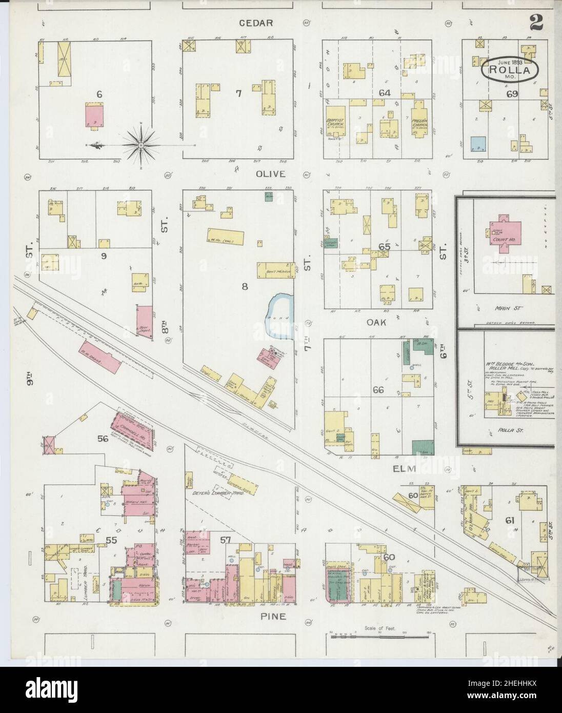 Sanborn Fire Insurance Map from Rolla, Phelps County, Missouri Stock ...