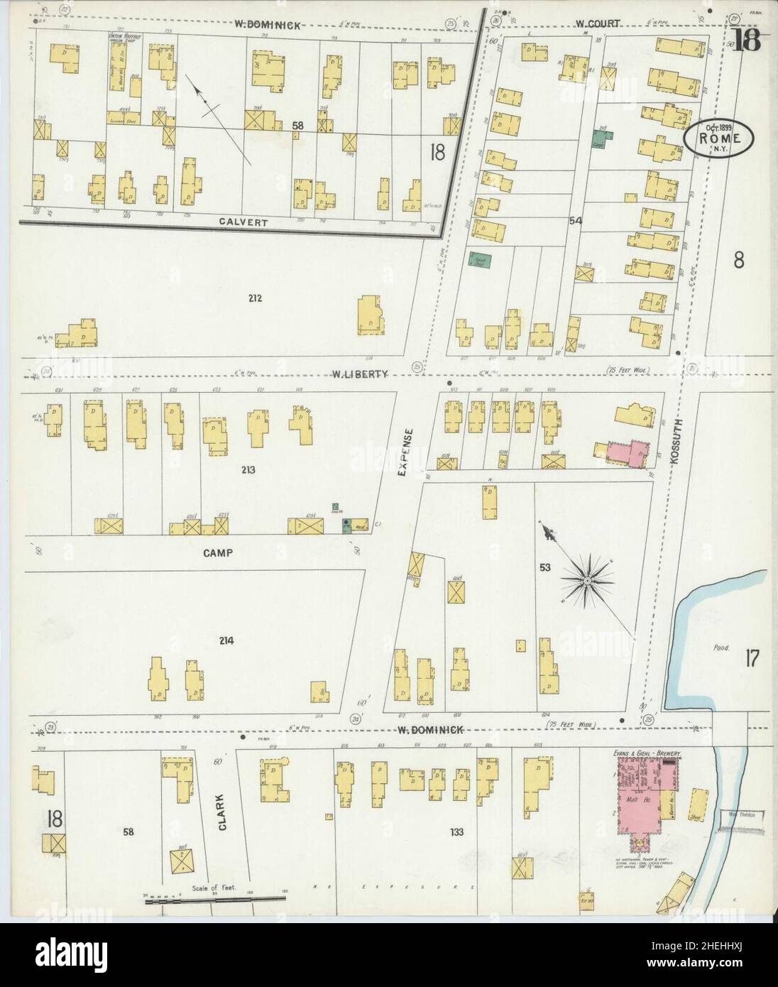 Map of rome new york hi-res stock photography and images - Alamy