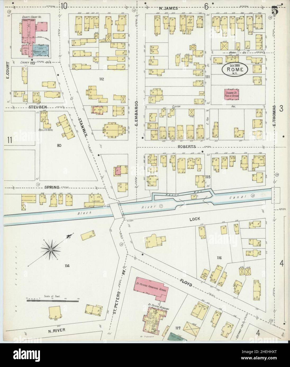 Map of rome new york hi-res stock photography and images - Alamy