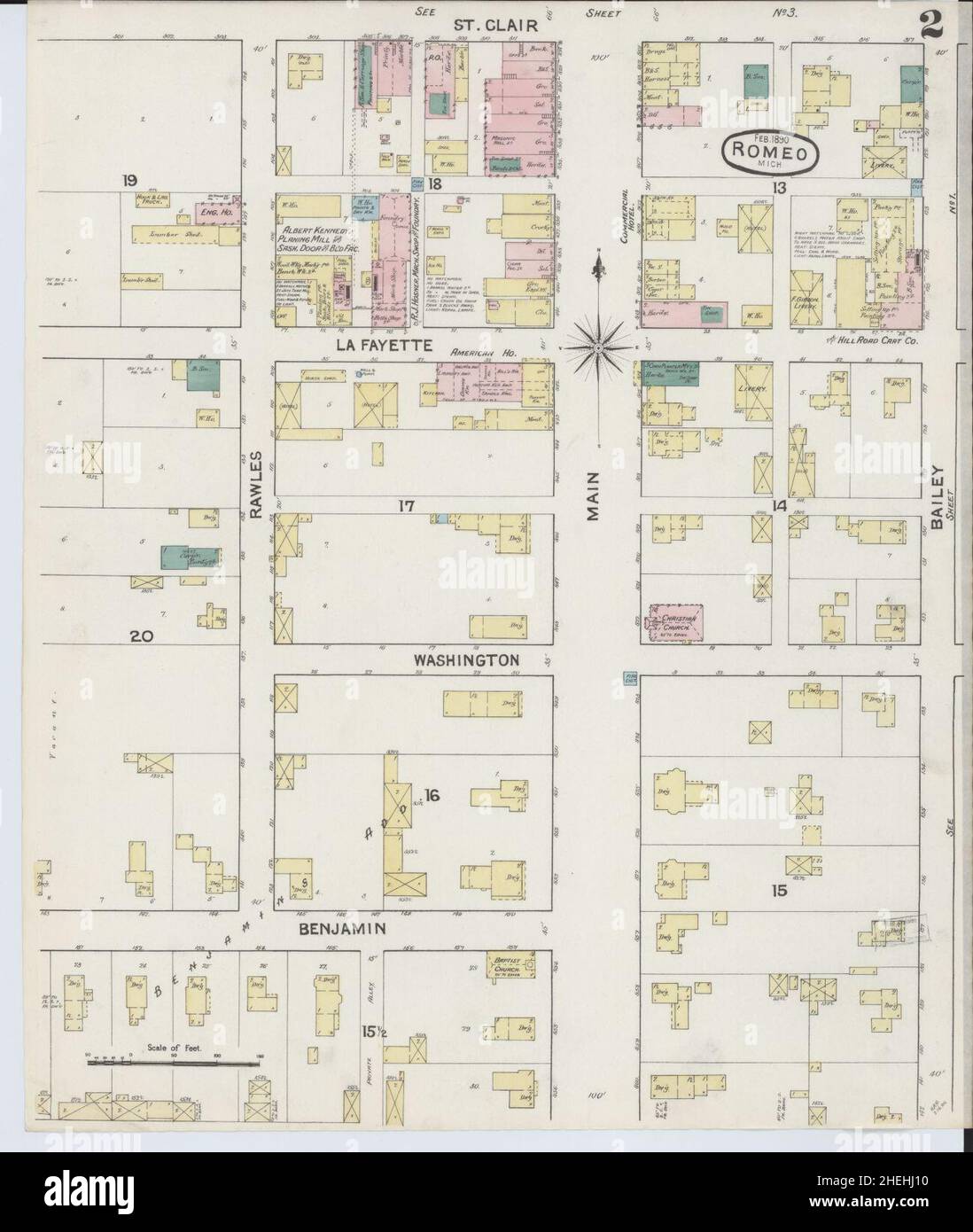 Romeo michigan map hi-res stock photography and images - Alamy