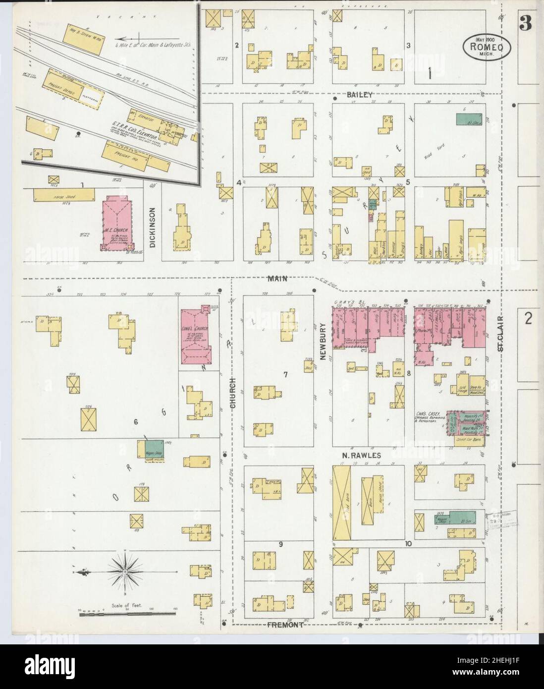 Romeo michigan map hi-res stock photography and images - Alamy