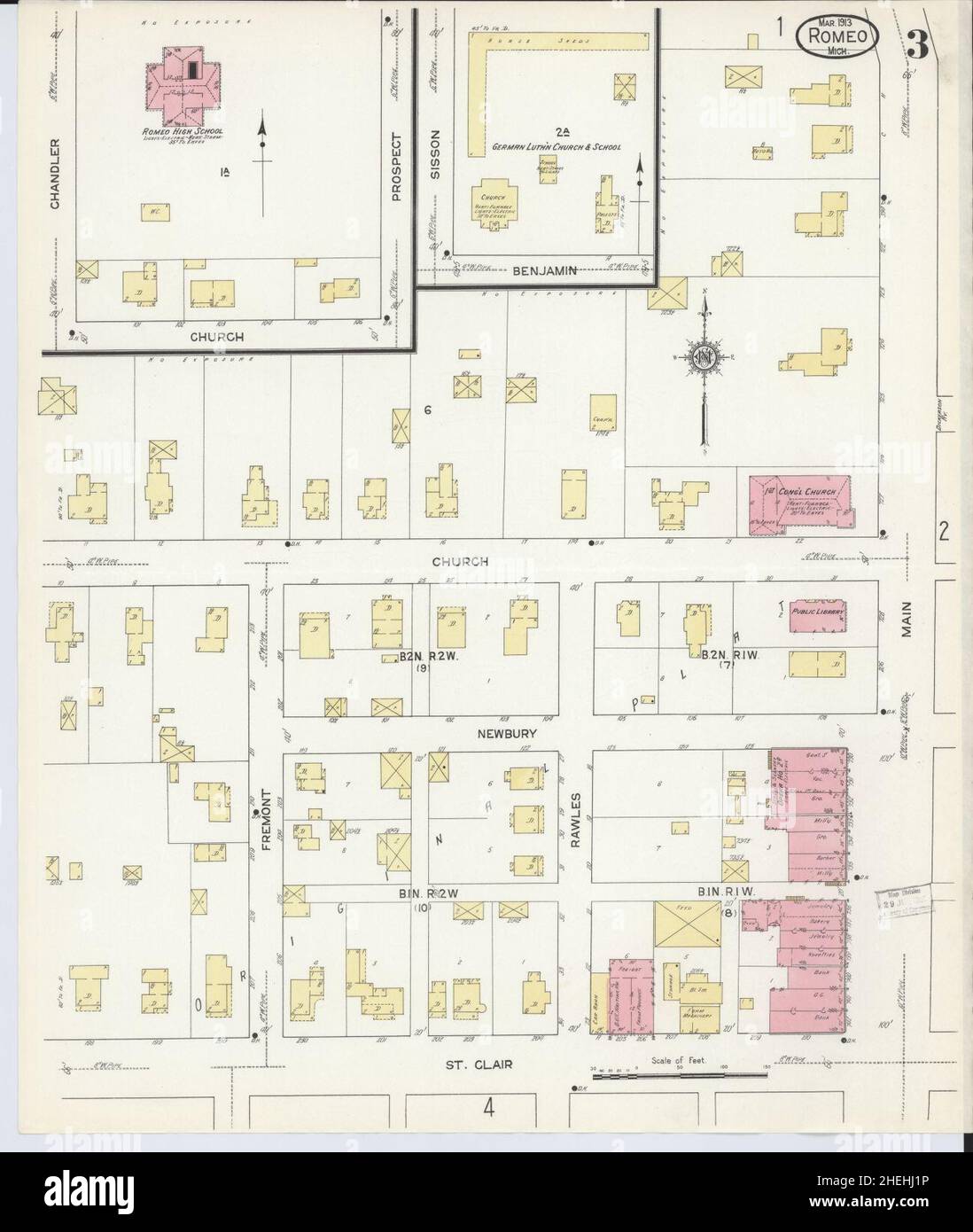 Romeo michigan map hi-res stock photography and images - Alamy