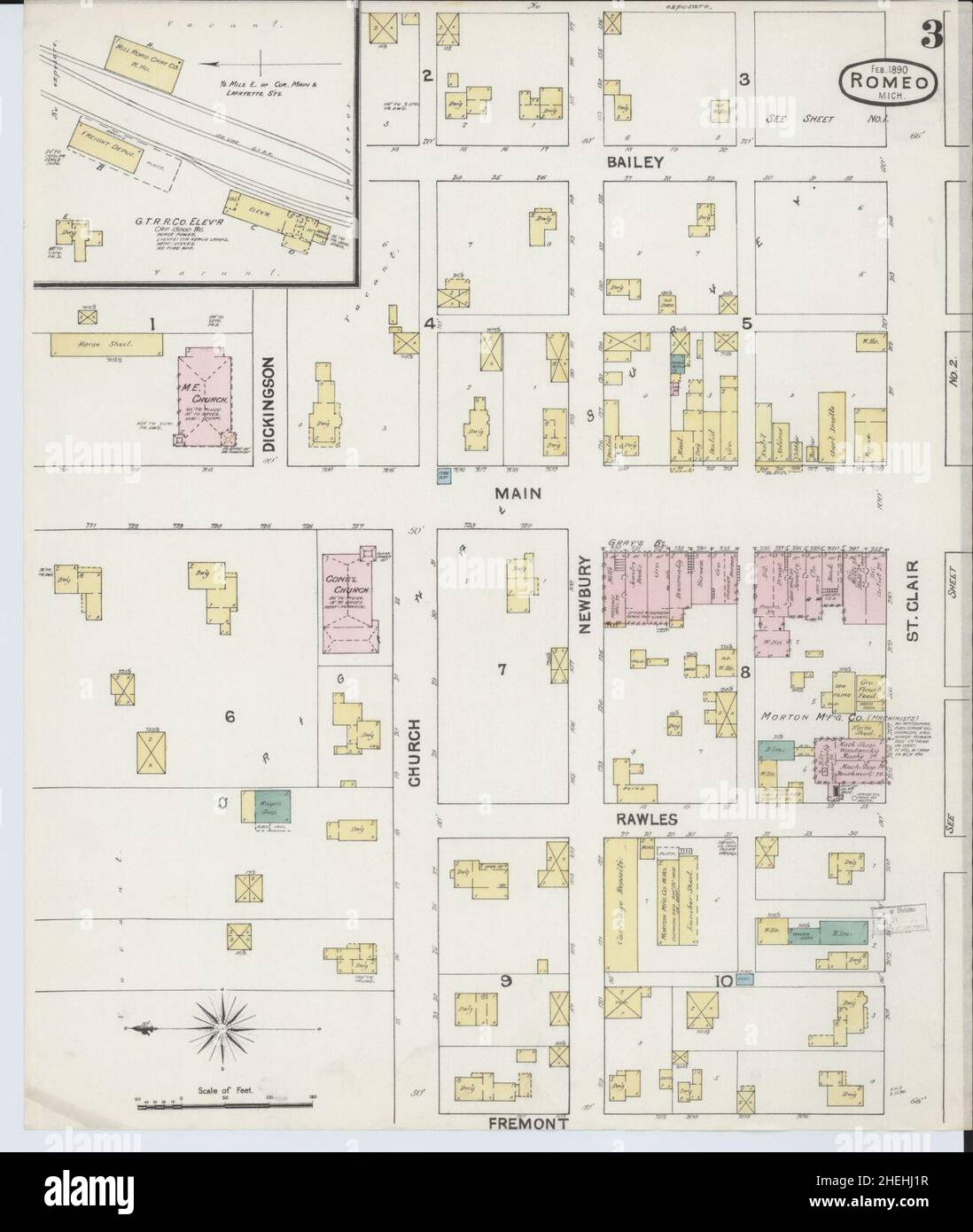 Romeo michigan map hi-res stock photography and images - Alamy