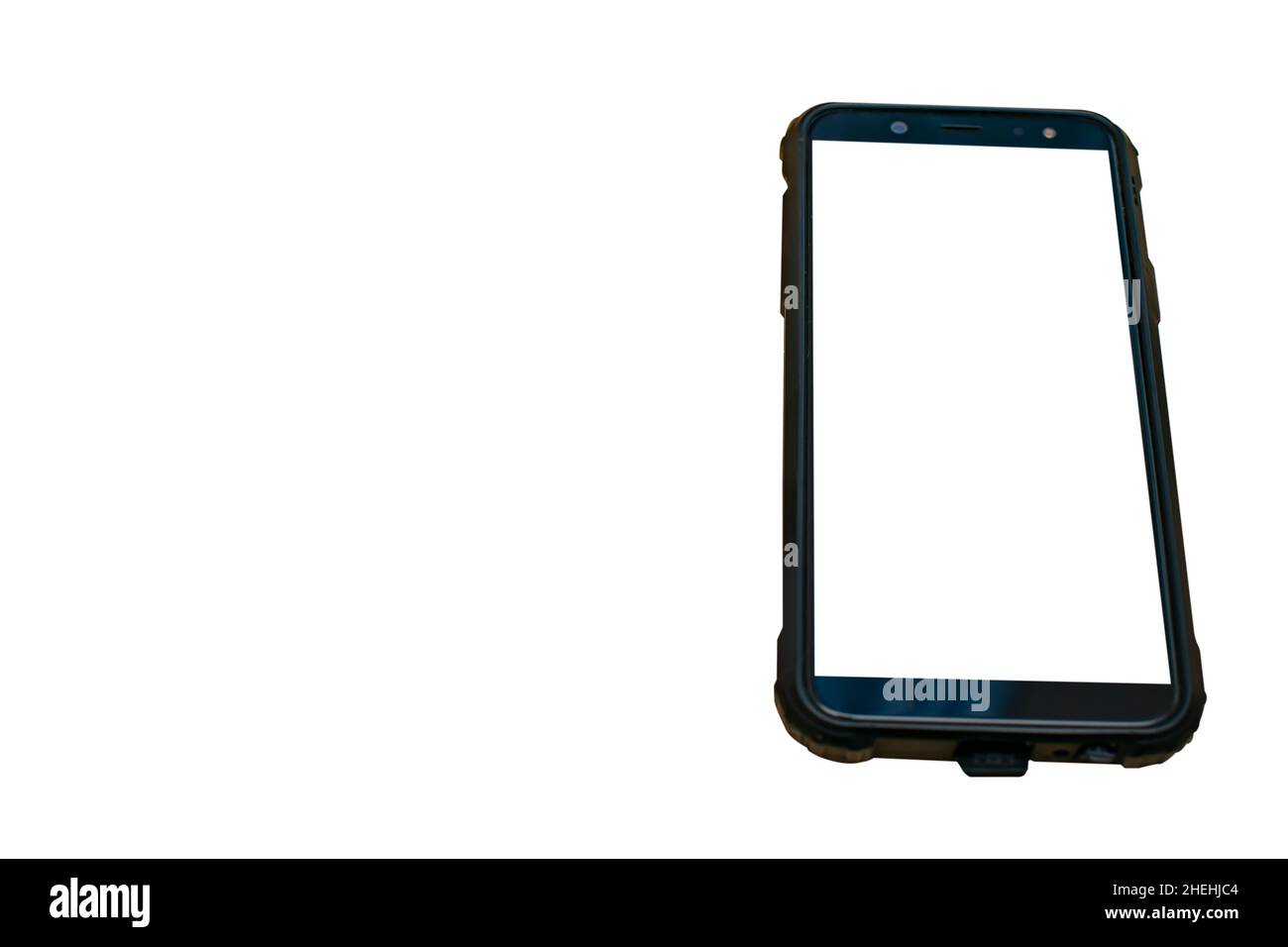 view of a rectangular case of a mobile phone, smartphone with a blank ...