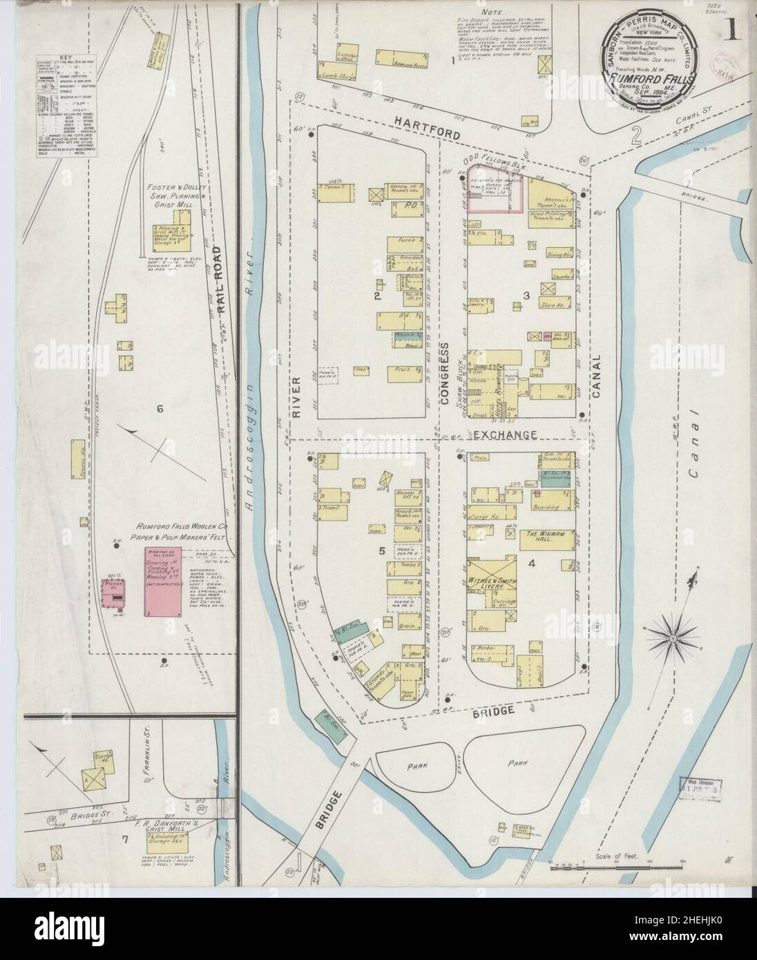 Sanborn Fire Insurance Map from Rumford Falls, Oxford County, Maine ...