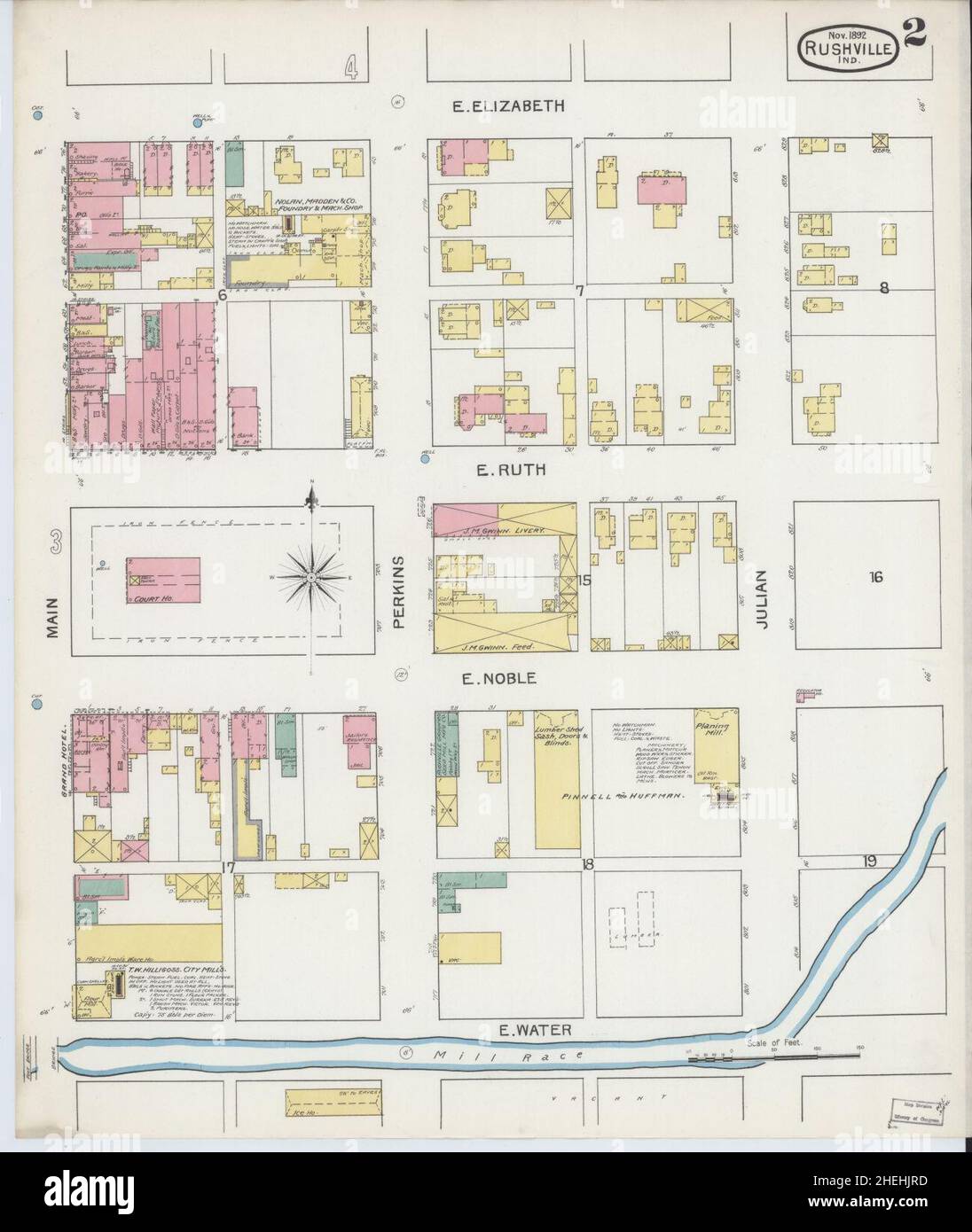 Rush county map hi-res stock photography and images - Alamy
