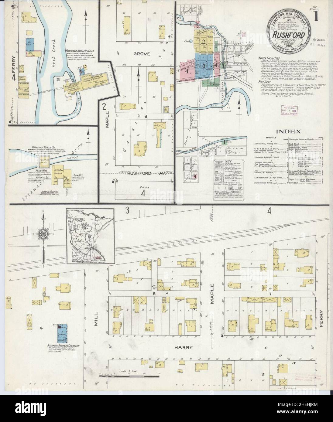 Sanborn Fire Insurance Map from Rushford, Fillmore County, Minnesota ...
