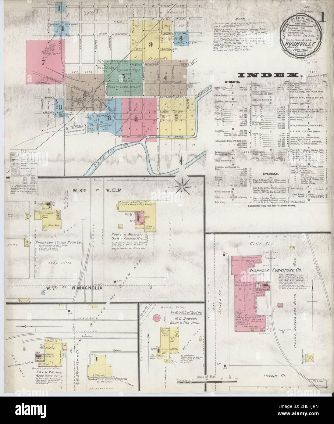 Rush county map hi-res stock photography and images - Alamy