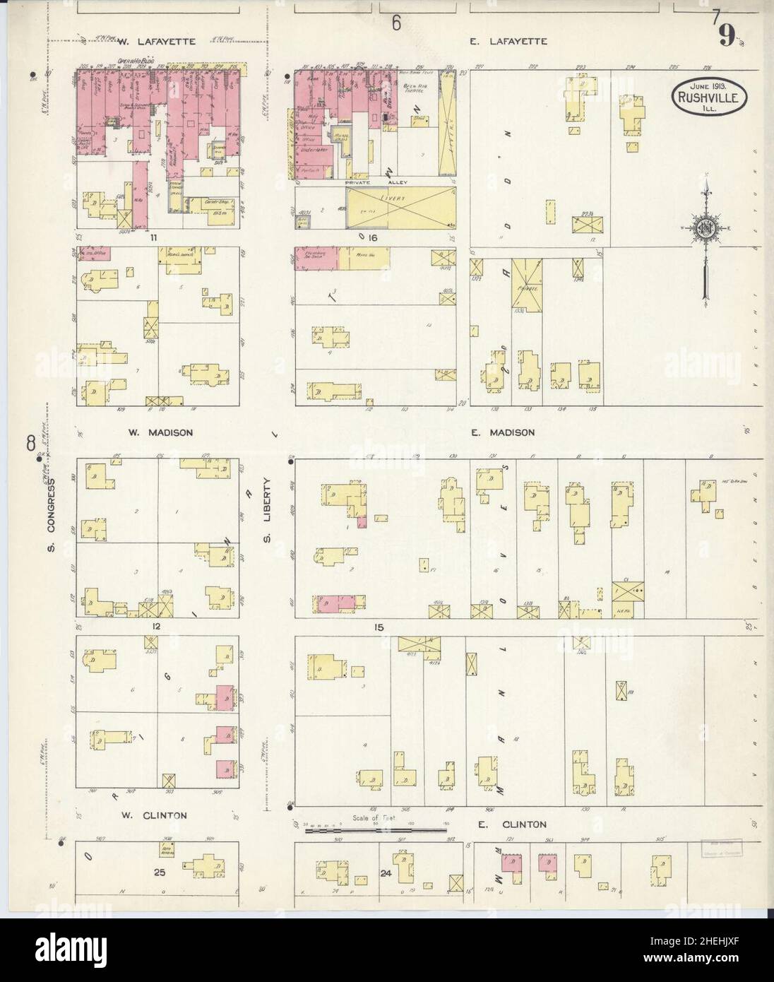 Rushville map hi-res stock photography and images - Alamy