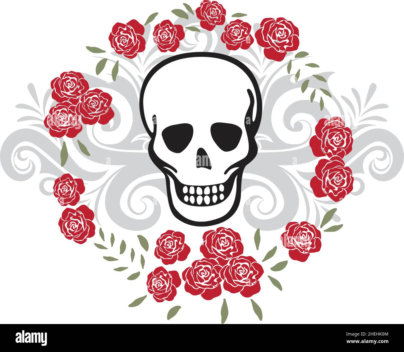 skull and roses Stock Vector Image & Art - Alamy