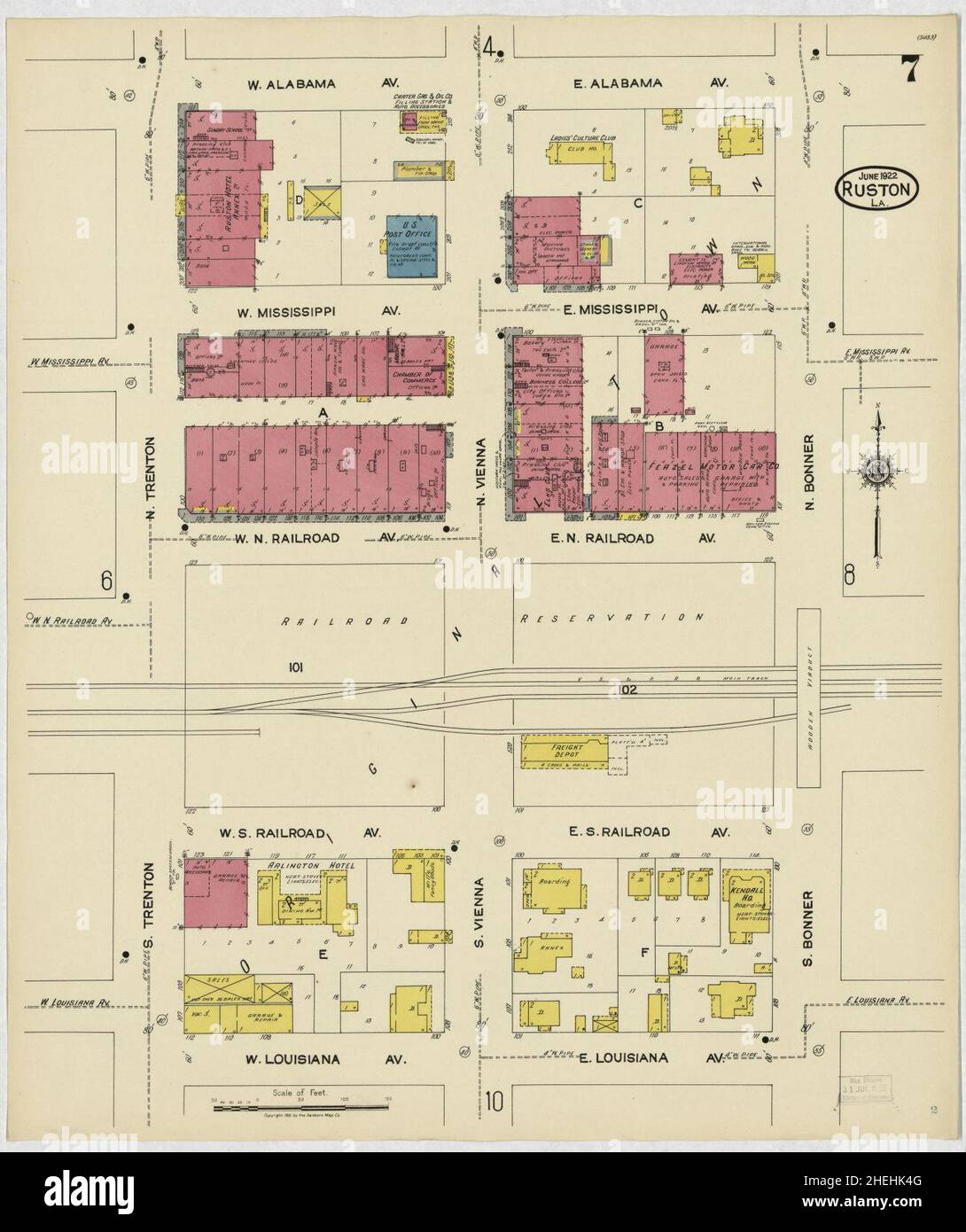 Sanborn Fire Insurance Map from Ruston, Lincoln Parish, Louisiana Stock ...