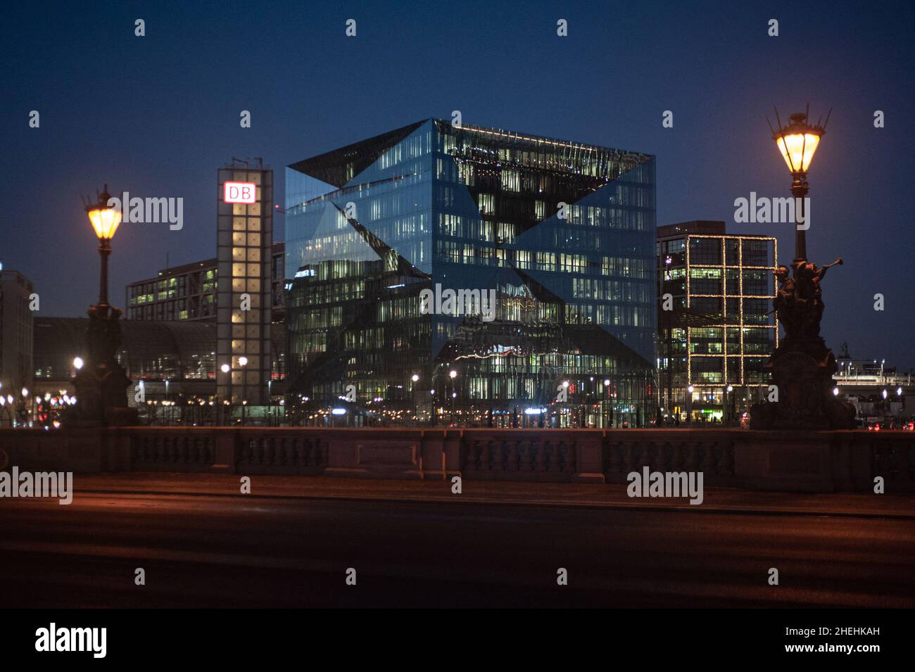 16.12.2021, Berlin, Germany, Europe - View of the futuristic 3XN Cube ...