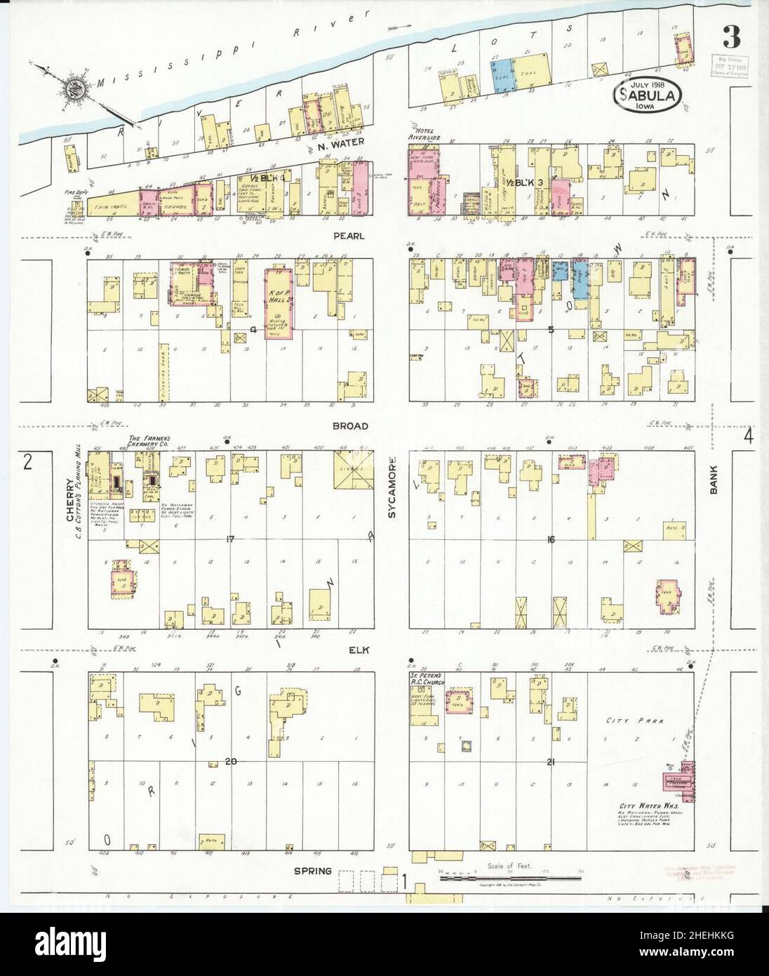 Sanborn Fire Insurance Map from Sabula, Jackson County, Iowa Stock ...