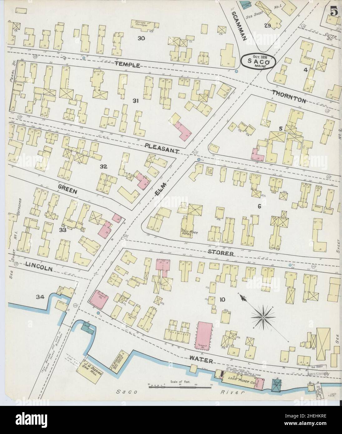 Map of saco hi-res stock photography and images - Alamy