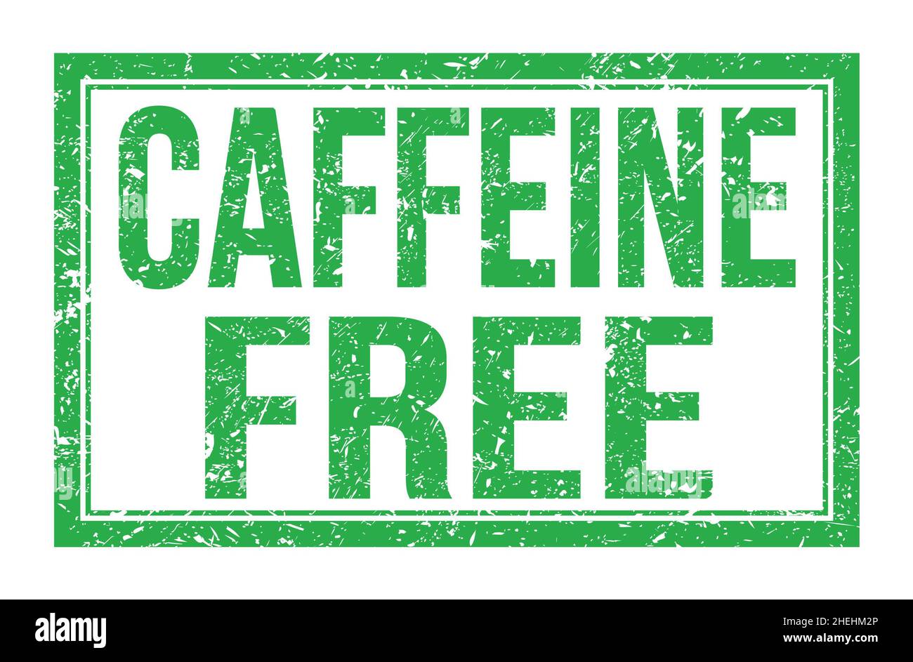CAFFEINE FREE, words written on green rectangle stamp sign Stock Photo ...