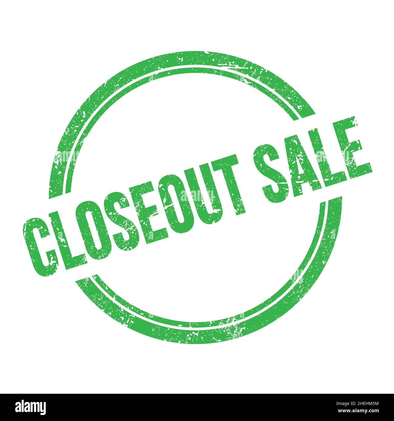 CLOSEOUT SALE text written on green grungy vintage round stamp Stock ...