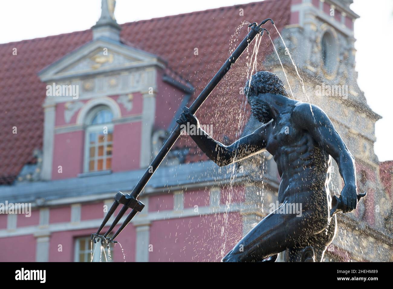 Flemish mannerist Fontanna Neptuna (Neptune's Fountain) on Dlugi Targ ...