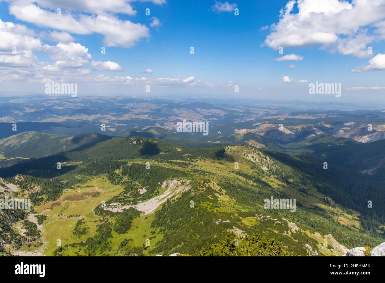 view from Hajla peak of Rugova valley and mountains and Prokletije ...
