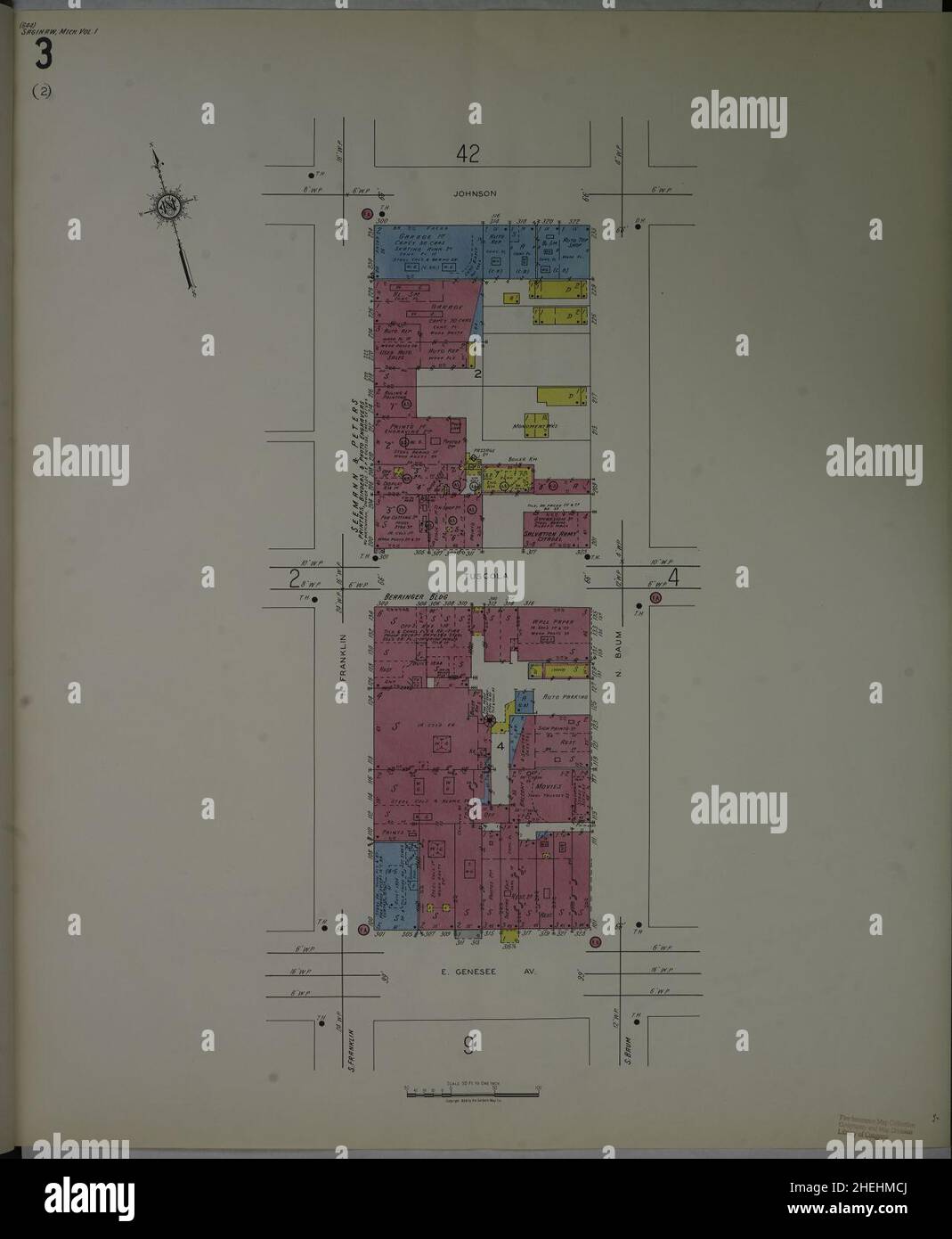 Sanborn Fire Insurance Map from Saginaw, Saginaw County, Michigan Stock ...