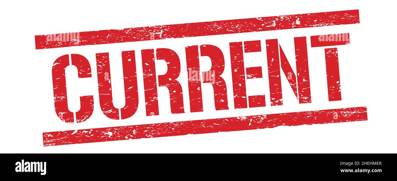 CURRENT text on red grungy rectangle stamp sign Stock Photo - Alamy