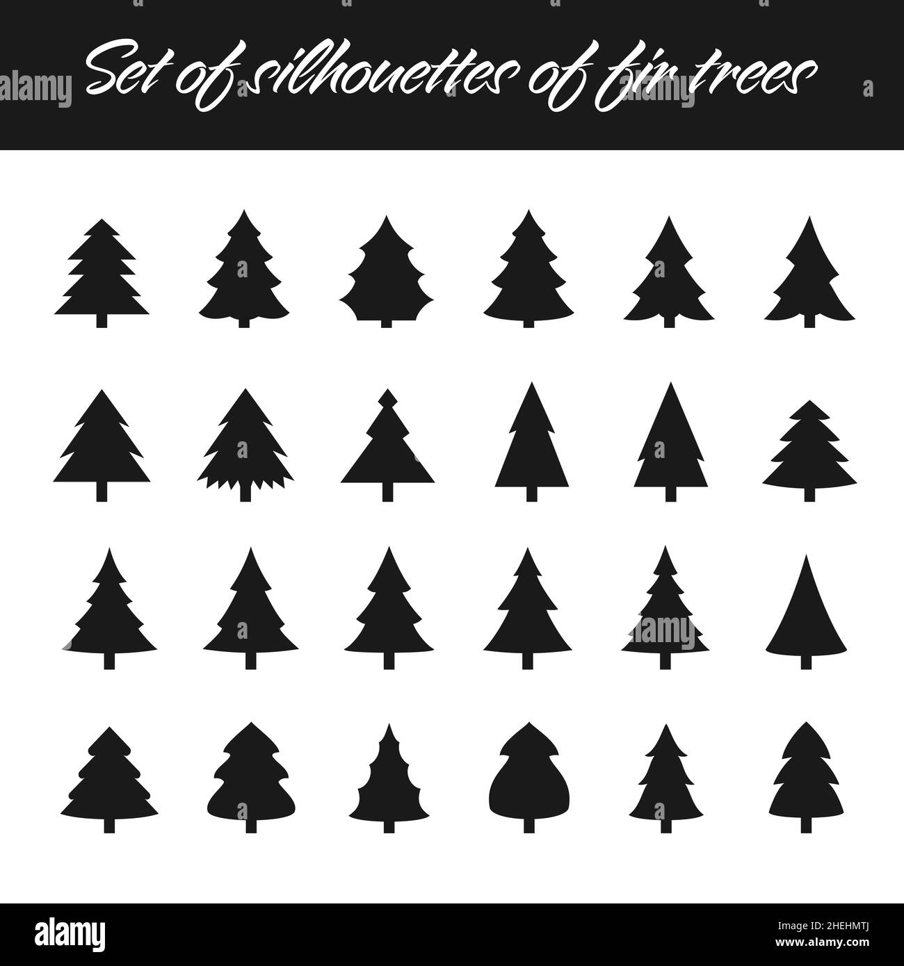 Set of silhouette fir trees Stock Vector Image & Art - Alamy