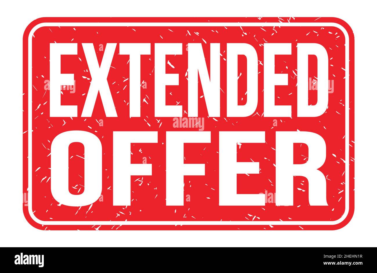 EXTENDED OFFER, words written on red rectangle stamp sign Stock Photo ...