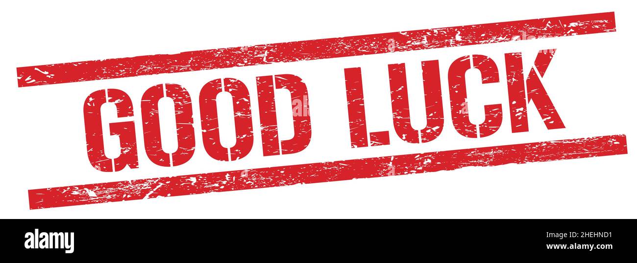 GOOD LUCK text on red grungy rectangle stamp sign Stock Photo - Alamy