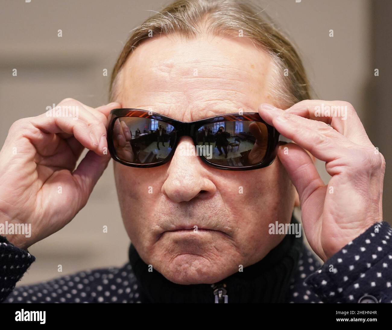 Hamburg, Germany. 11th Jan, 2022. The defendant Klaus Barkowsky stands ...