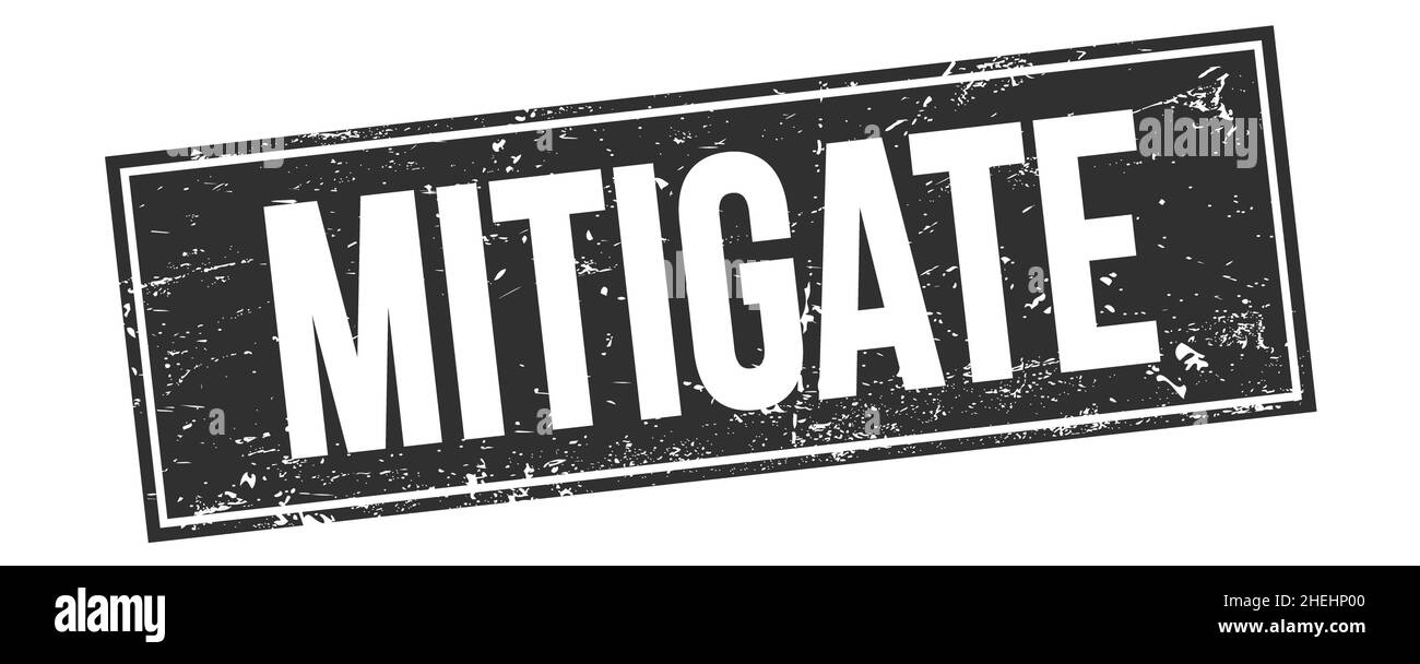 MITIGATE text on black grungy rectangle stamp sign Stock Photo - Alamy