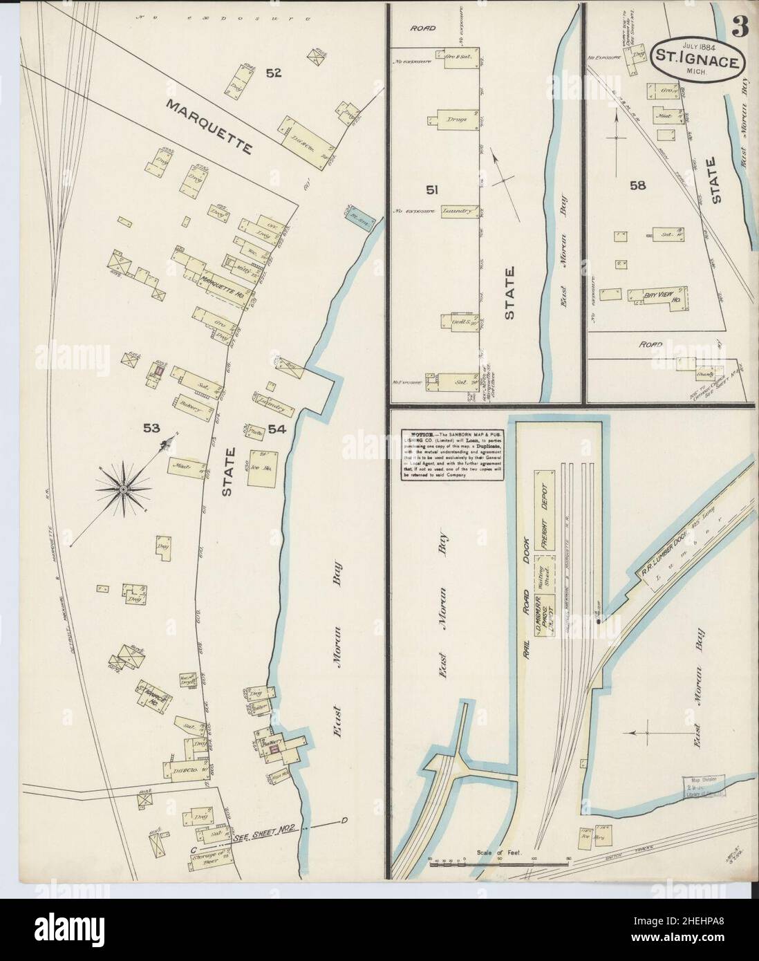 Map of michigan mackinac hi-res stock photography and images - Alamy