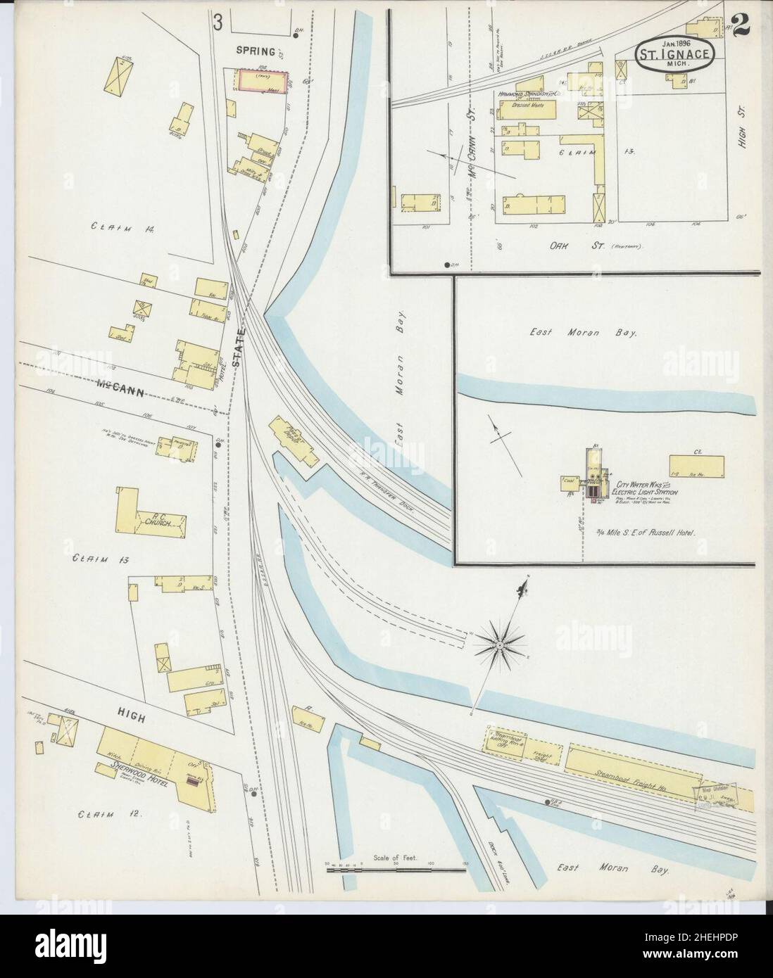 Map of michigan mackinac hi-res stock photography and images - Alamy